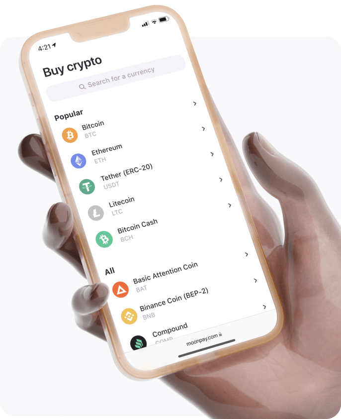 MoonPay: Buy and sell Bitcoin, Ethereum, and other cryptos